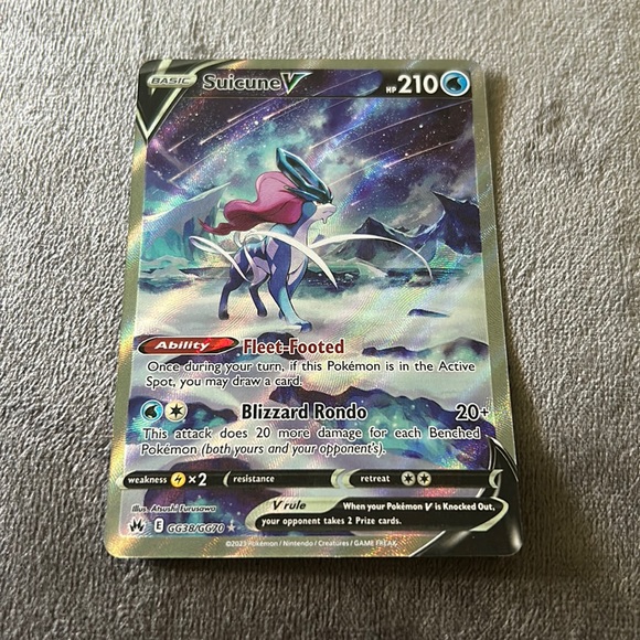 Pokemon | Toys | Pokemon Crown Zenith Galarian Gallery Suicune V Holo ...